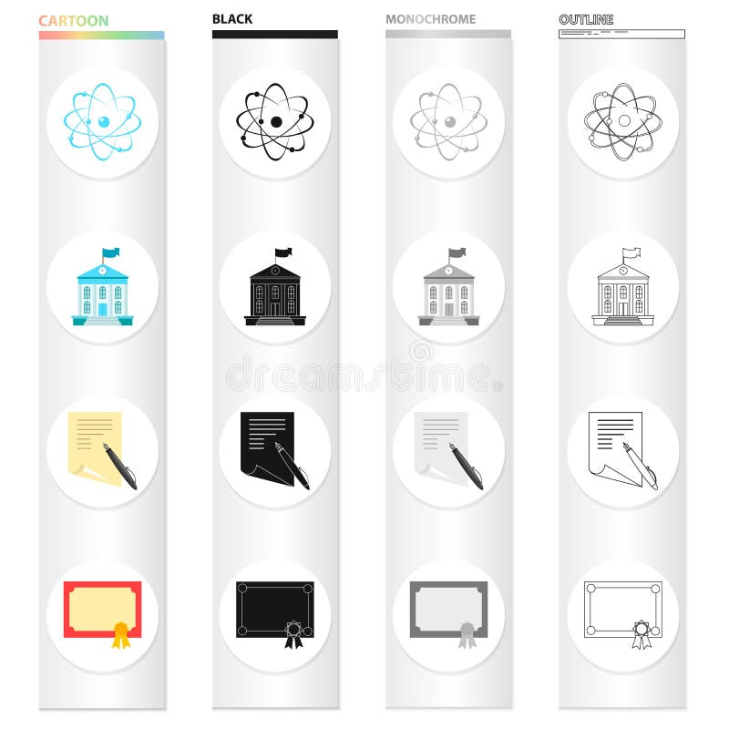 Education, Knowledge, Training and Other Web Icon in Cartoon Style ...