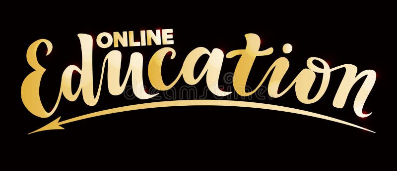 Online Education Gold Lettering Design Stock Vector - Illustration of ...
