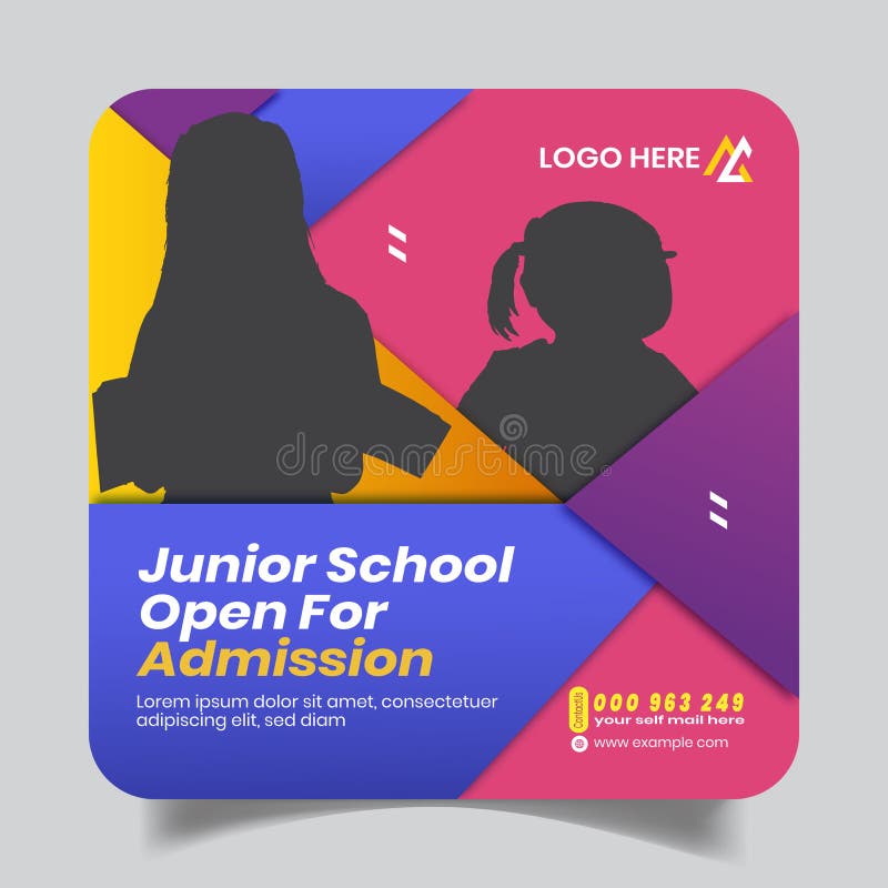 Education Learning Advertisement Social Media Post Design Stock Vector ...