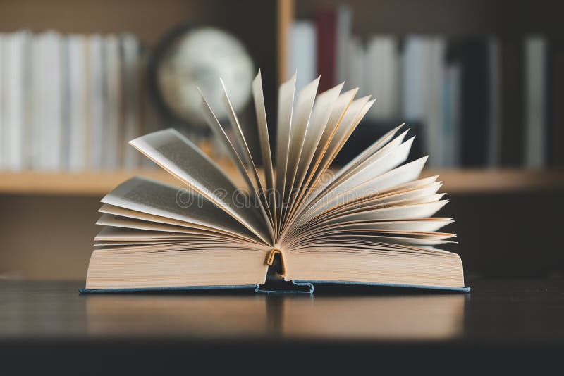 Education Learning Concept. Book in Library with Old Open Textbook ...