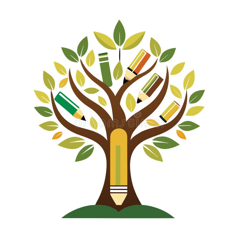 Tree of Knowledge: Education, Learning, and Growth Concept with Pencils ...