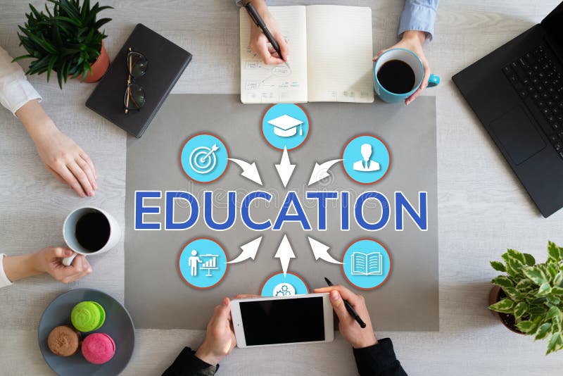 Education Learning Concept on Whiteboard in Office. Stock Photo - Image ...