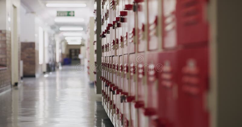 Education, Learning and Empty Private School Corridor or Hallway with ...