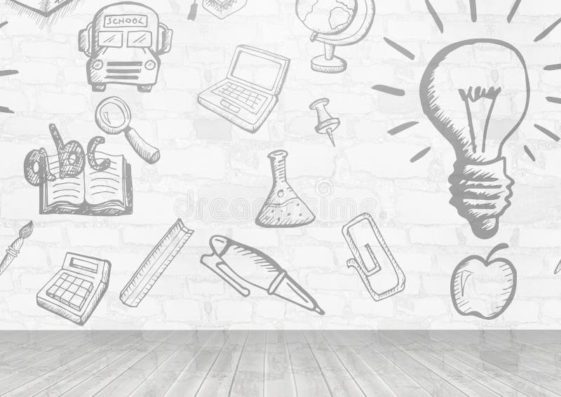 Education Learning Graphics in Room Stock Illustration - Illustration ...