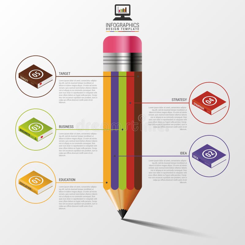 Education and Learning Infographic with Books. Vector Design Template ...