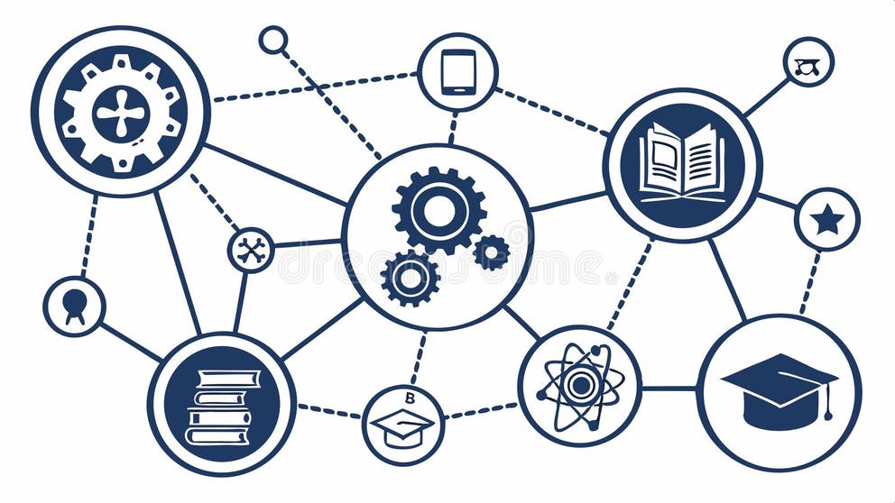 Education and Learning Network Diagram, Knowledge Sharing and Study ...
