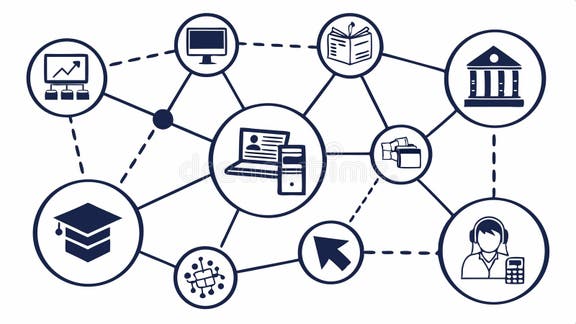 Education and Learning Network, Knowledge Sharing and Study Resources Vector Design Generative ...