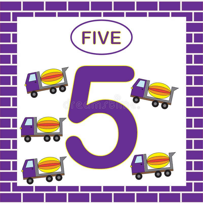 Number 9 Nine, Card. Learning Numbers with Transport, Truck Stock ... Number 9 Nine, Card. Learning Numbers with Transport, Truck Stock ...