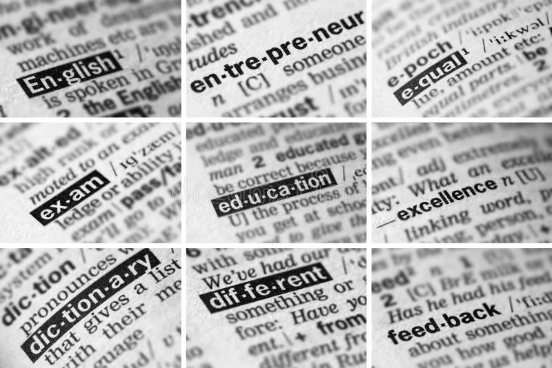 Education Learning Words Set (2 of 8) Stock Image - Image of feedback ...