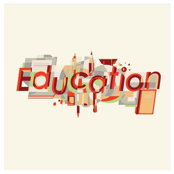 Education Lettering Design. Vector Illustration Decorative Design Stock ...
