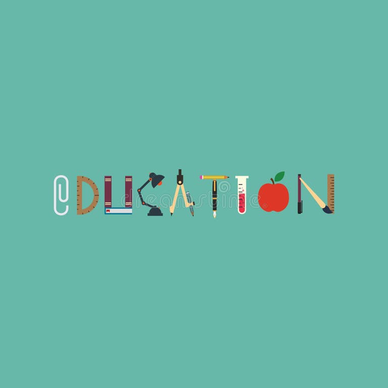 Education Lettering Design. Vector Illustration Decorative Design Stock ...