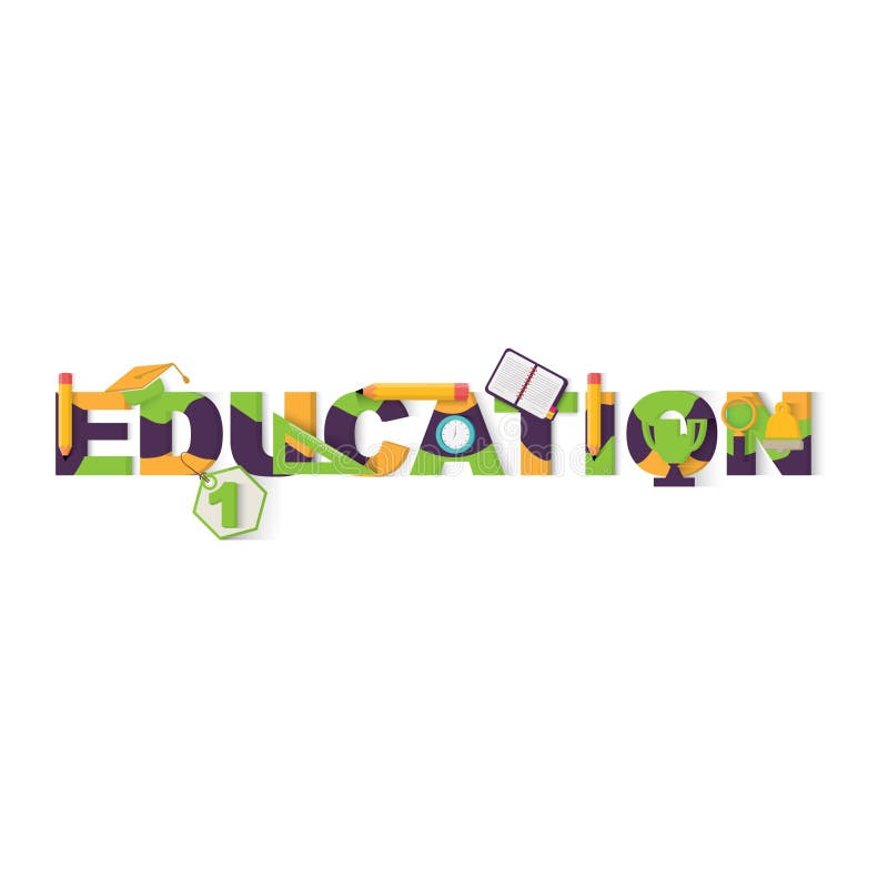 Education Lettering Design. Vector Illustration Decorative Design Stock ...