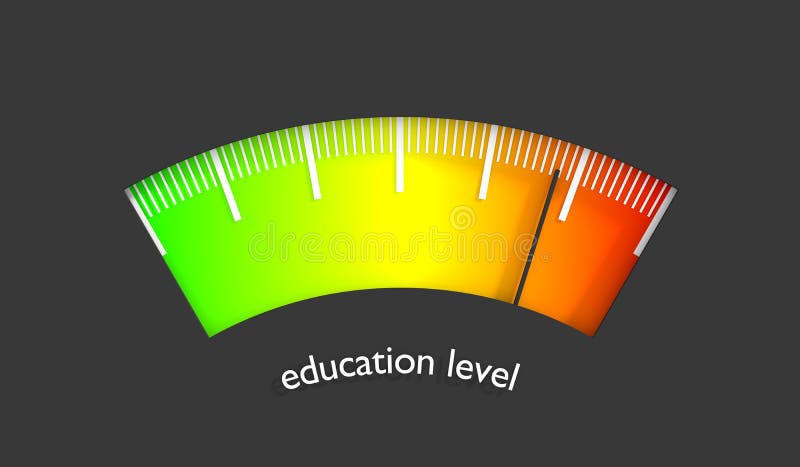 Education level meter stock illustration. Illustration of arrow - 178134105