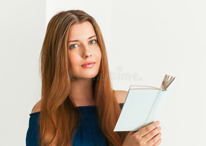 Education, Library and Literature, Woman Reading a Book Stock Image ...