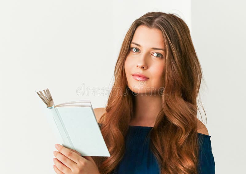 Education, Library and Literature, Woman Reading a Book Stock Image ...