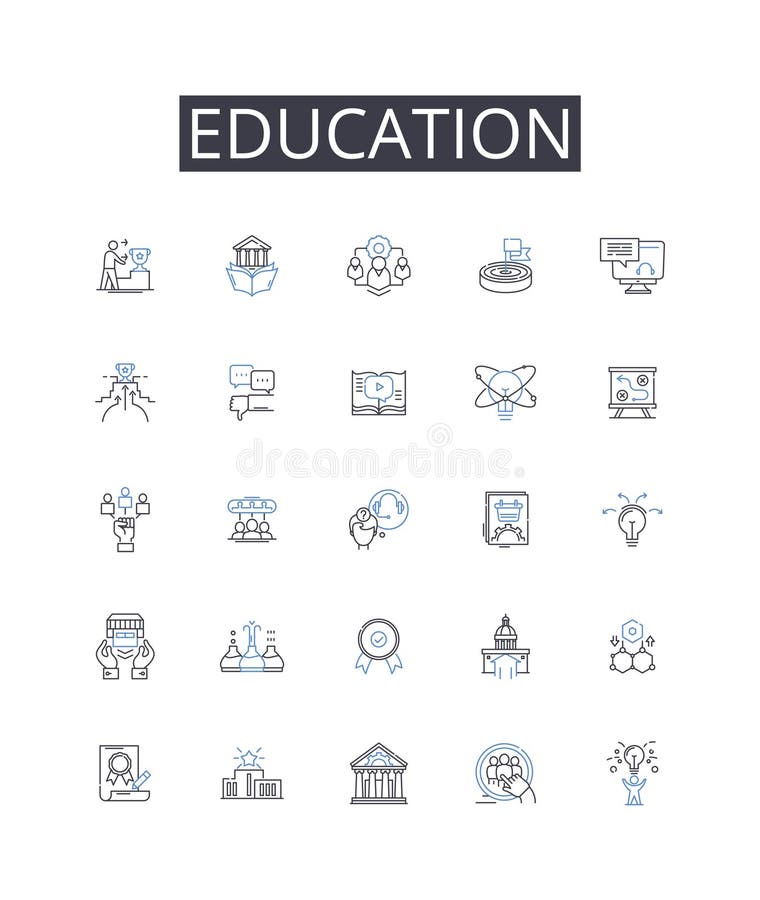 Education Line Icons Collection. Learning, Instruction, Schooling ... Education Line Icons Collection. Learning, Instruction, Schooling ...