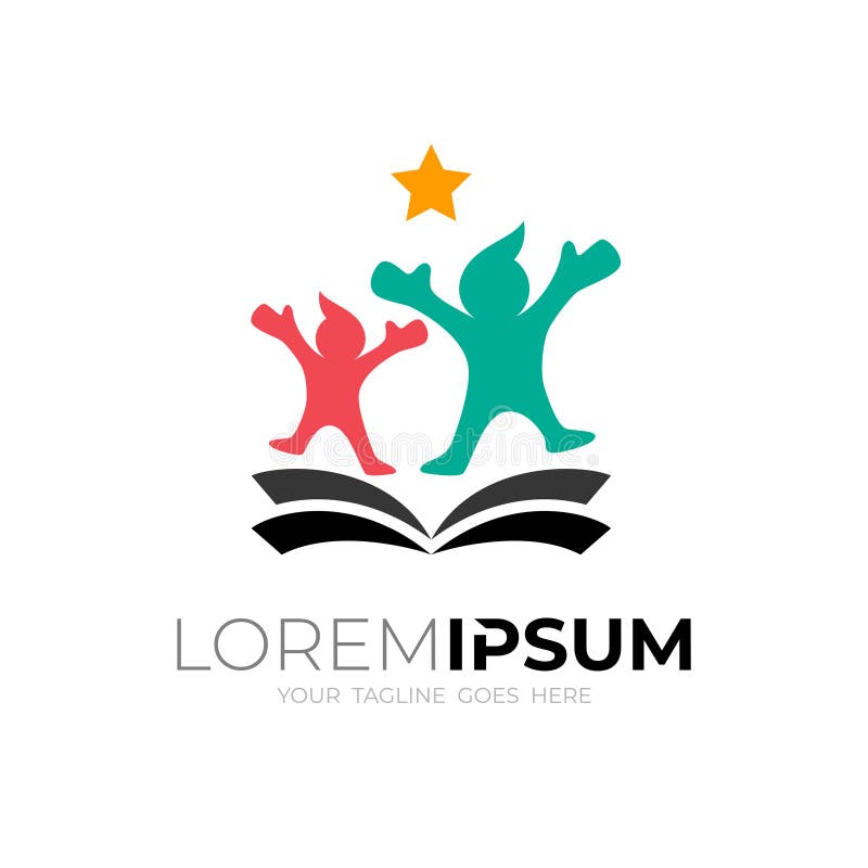 Education Logo with Children Design Vector Stock Vector - Illustration ...