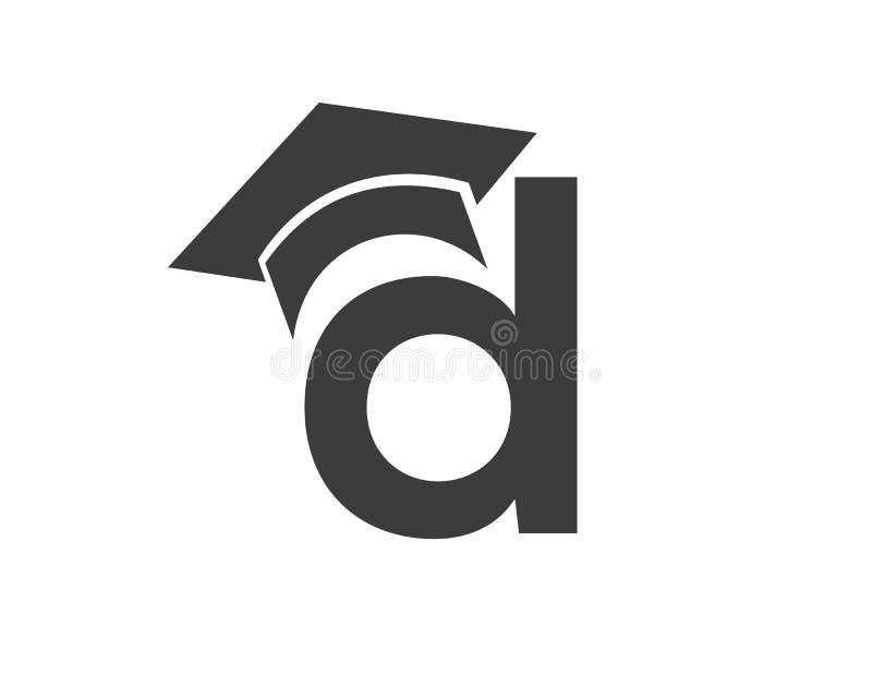 Education Logo with D Letter Hat Concept. Graduation Logo with D Letter ...