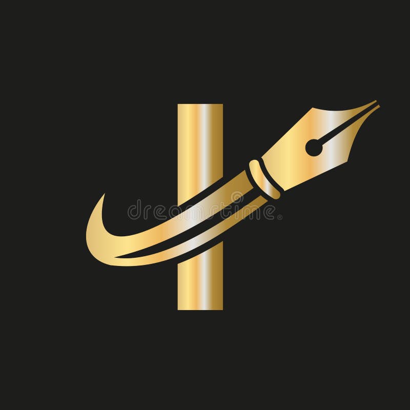 Education Logo on Letter I Concept with Pen Nib Vector Template Stock ...