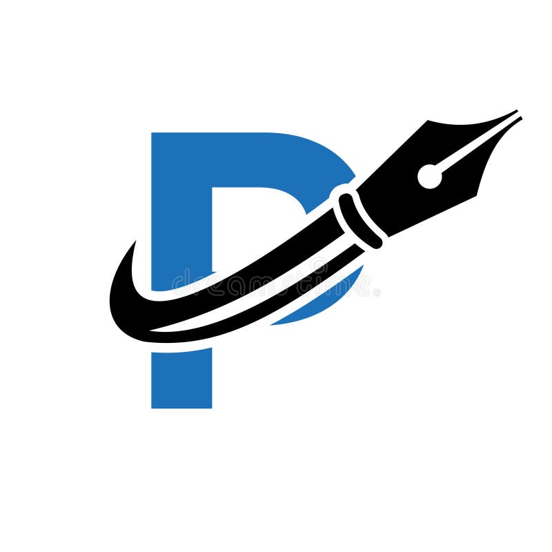Education Logo on Letter P Concept with Pen Nib Vector Template Stock ...