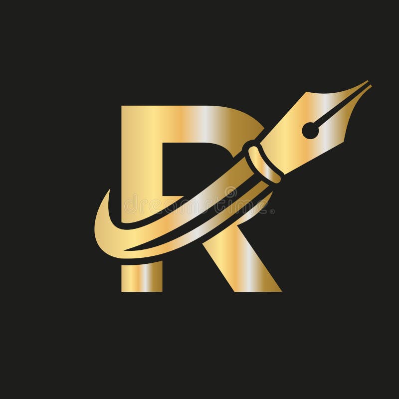 Education Logo on Letter R Concept with Pen Nib Vector Template Stock ...