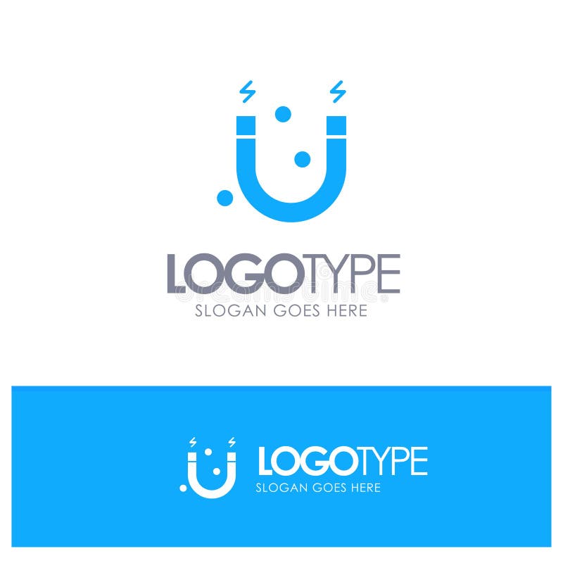 Education, Magnet, Science Blue Solid Logo with Place for Tagline Stock ...
