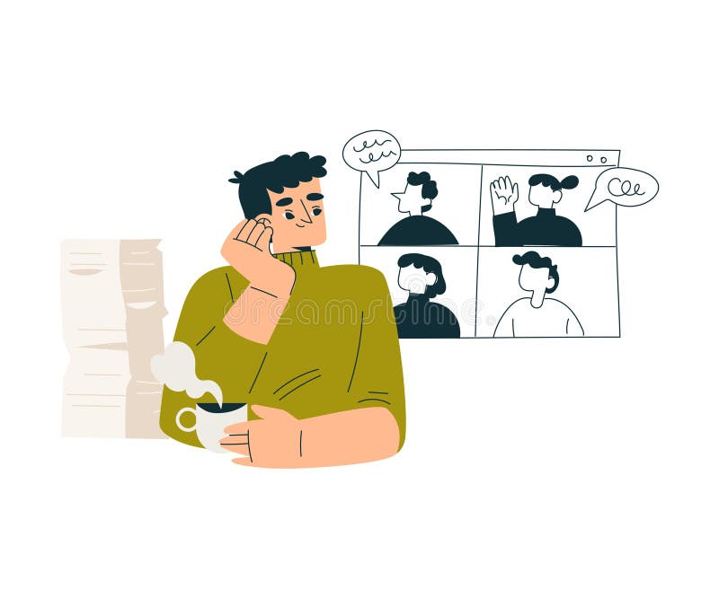 Education with Man Character with Cup Online Learning and Study Vector ...