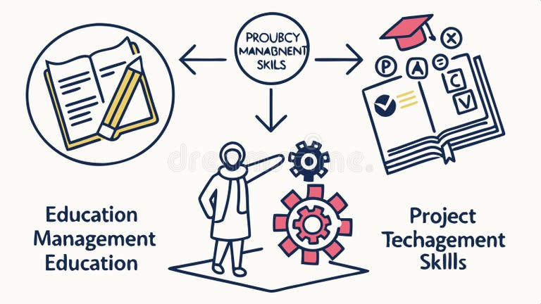 Education Management and Project Skills Development Process Vector ...