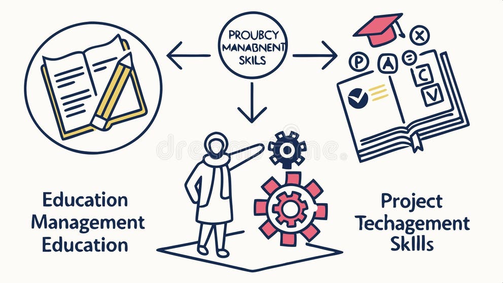 Education Management and Project Skills Development Process Vector ...