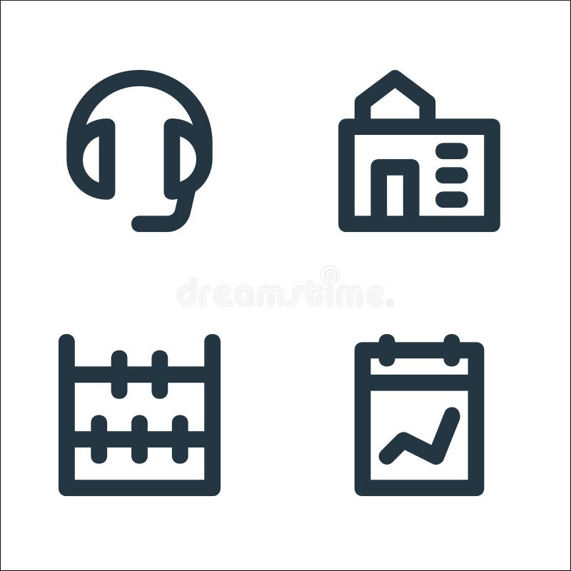 Education Material Line Icons. Linear Set Stock Vector - Illustration ...