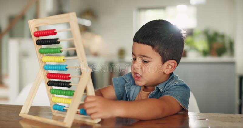 Education, Math and Child with Abacus for Learning, Studying and ...