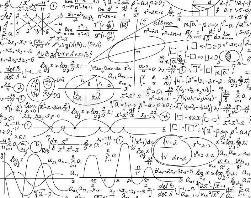 Vector Mathematical Seamless Texture with Handwritten Algebra and ...