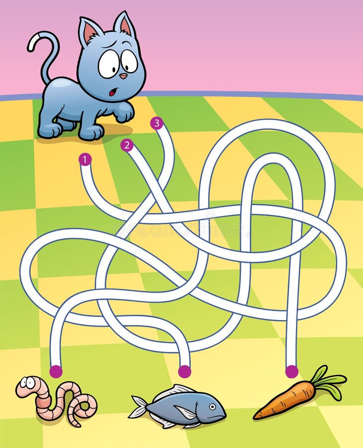 Education Maze Game stock vector. Illustration of animal - 57600700