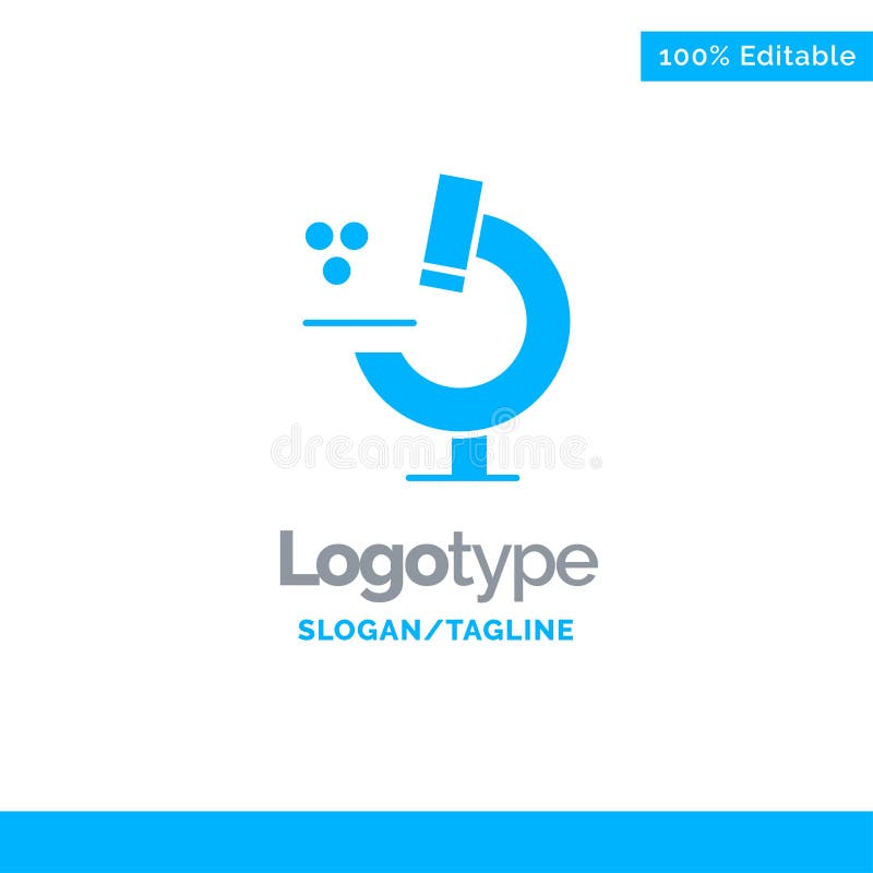 Education, Microscope, Science Blue Solid Logo Template. Place for ...