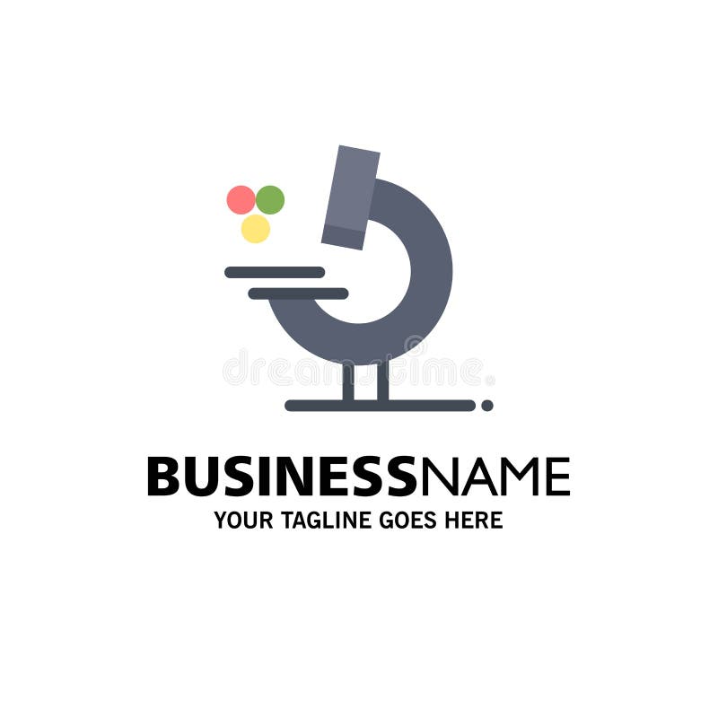 Education, Microscope, Science Business Logo Template. Flat Color Stock ...