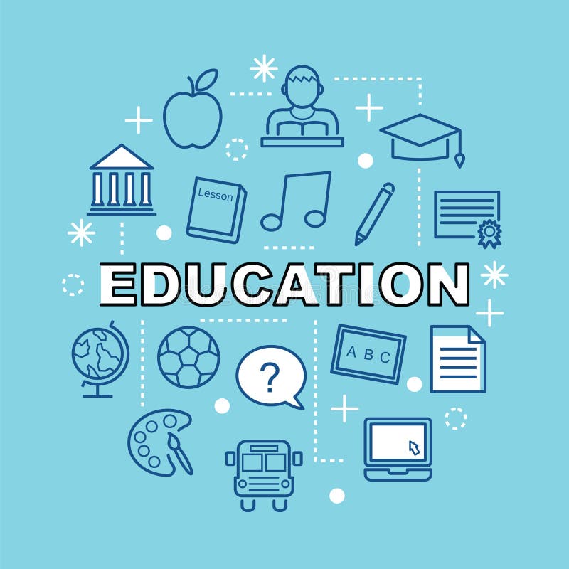 Education Minimal Outline Icons Stock Vector - Illustration of question ...