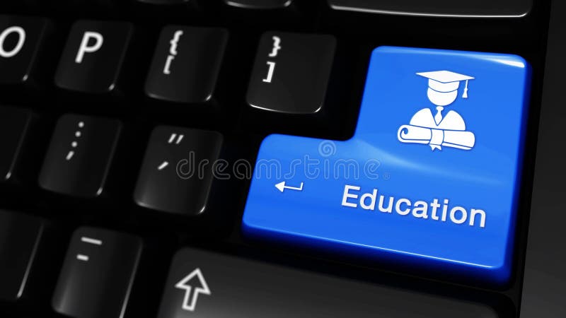 Education Moving Motion on Computer Keyboard Button. Stock Video ...