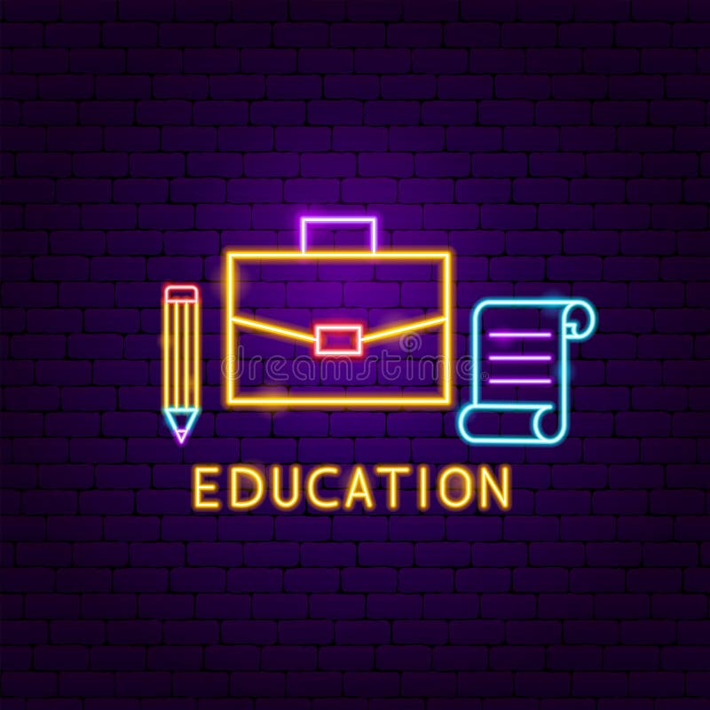 Education Neon Label stock vector. Illustration of learning - 152226495