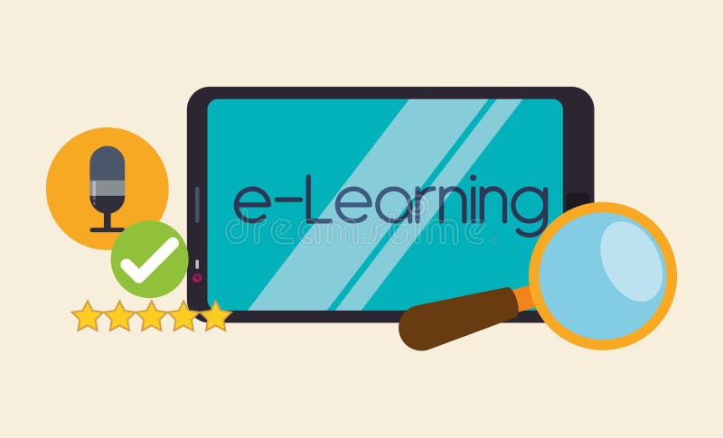 Education Online or Elearning Stock Vector - Illustration of microphone ...