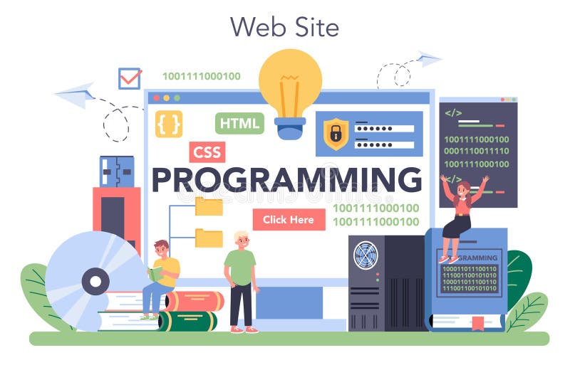 It Education Online Service or Platform. Student Write Software Stock ...