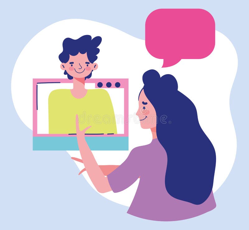 Education Online, Teacher with Boy Class Virtual Explaining Stock ...