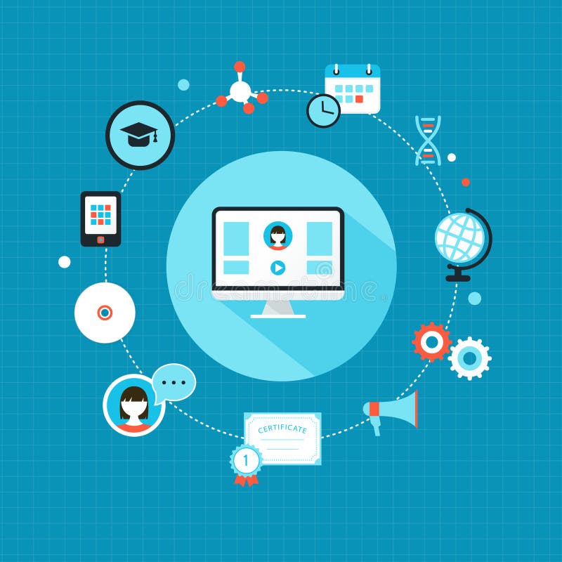 Education Online and Training Courses. Infographic Flat Design Stock ...