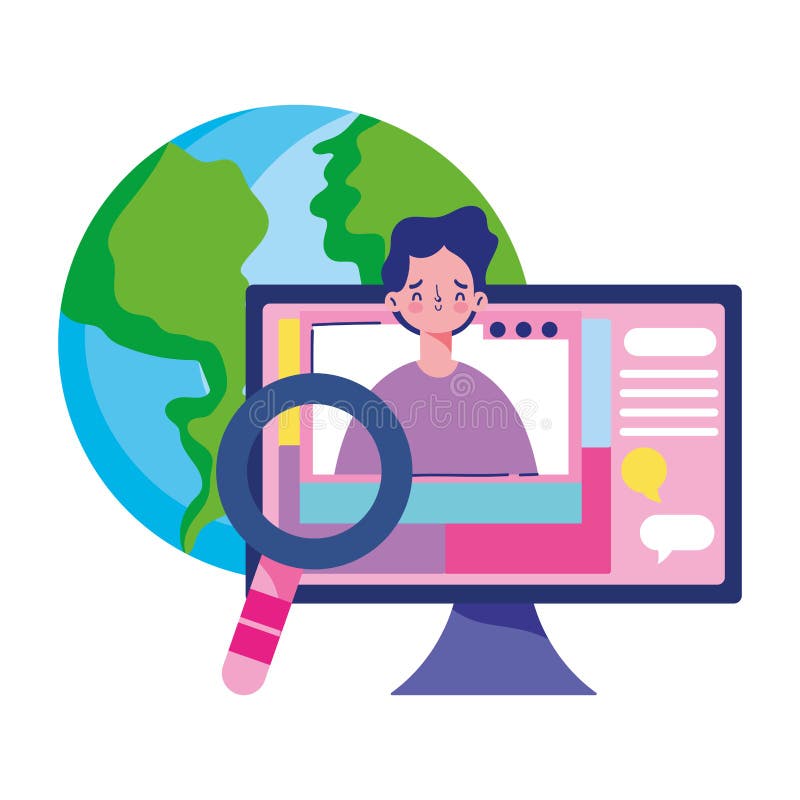 Education Online, World Computer Student Analysis Class Stock Vector ...