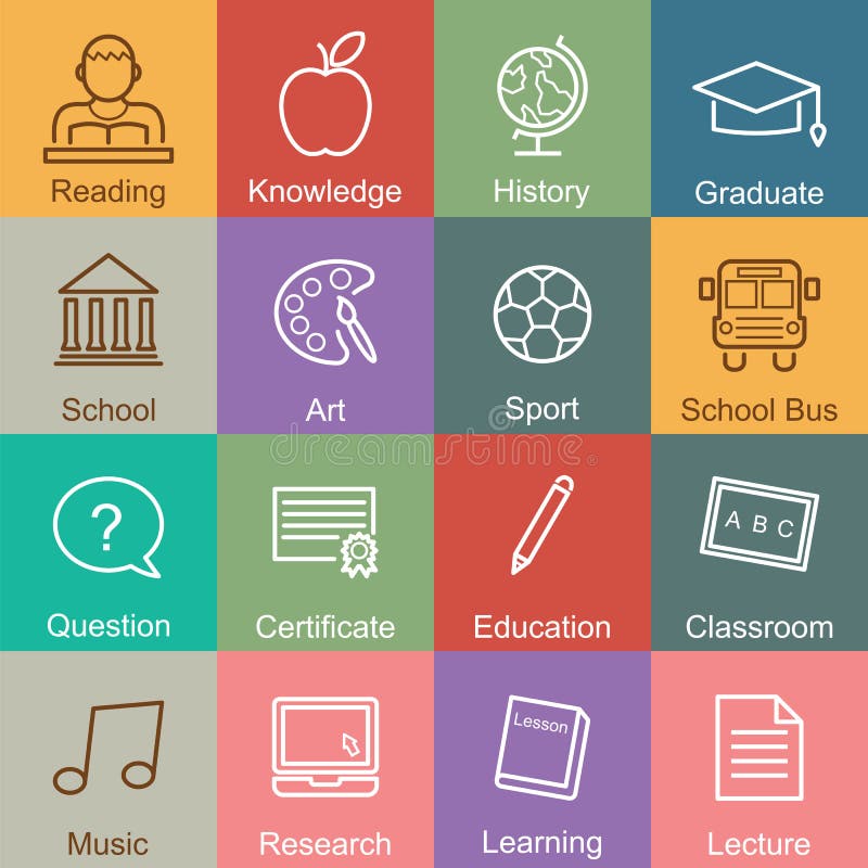 Education outline design stock illustration. Illustration of laptop ...