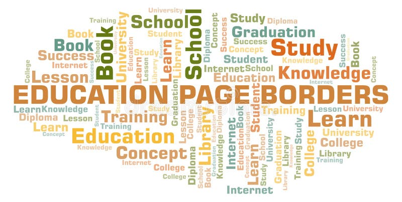 Education Page Borders Word Cloud. Stock Illustration - Illustration of ...