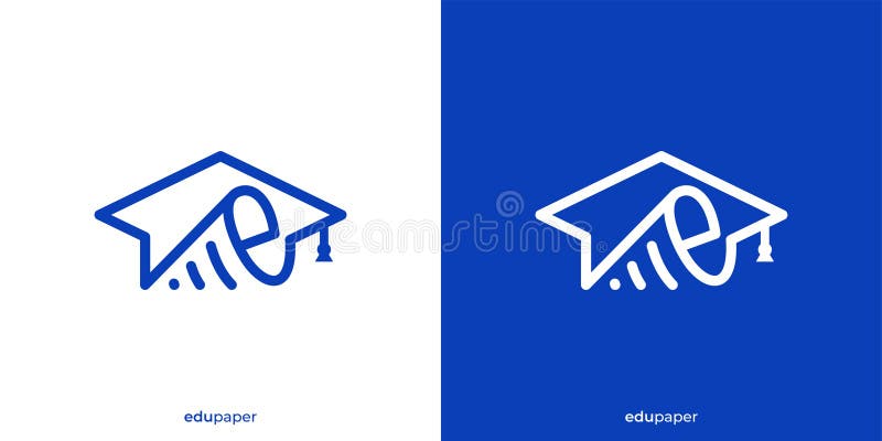 Creative Education Paper Logo. Graduation Hat and Paper Icon Graphic ...