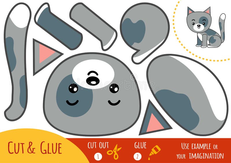 Education Paper Game for Children, Cat Stock Vector - Illustration of ...