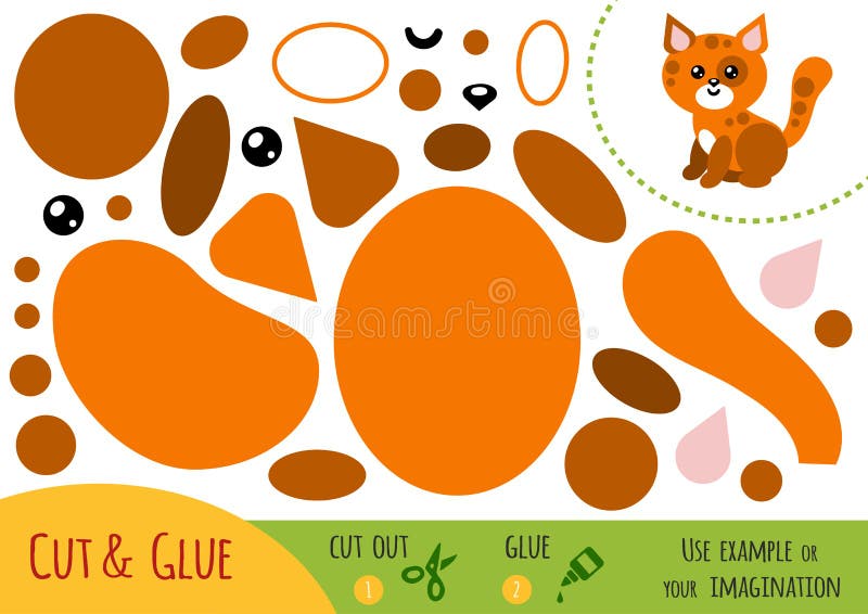 Education Paper Game for Children, Cat Stock Vector - Illustration of ...