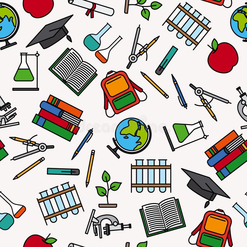 Education pattern stock vector. Illustration of scissors - 25787728