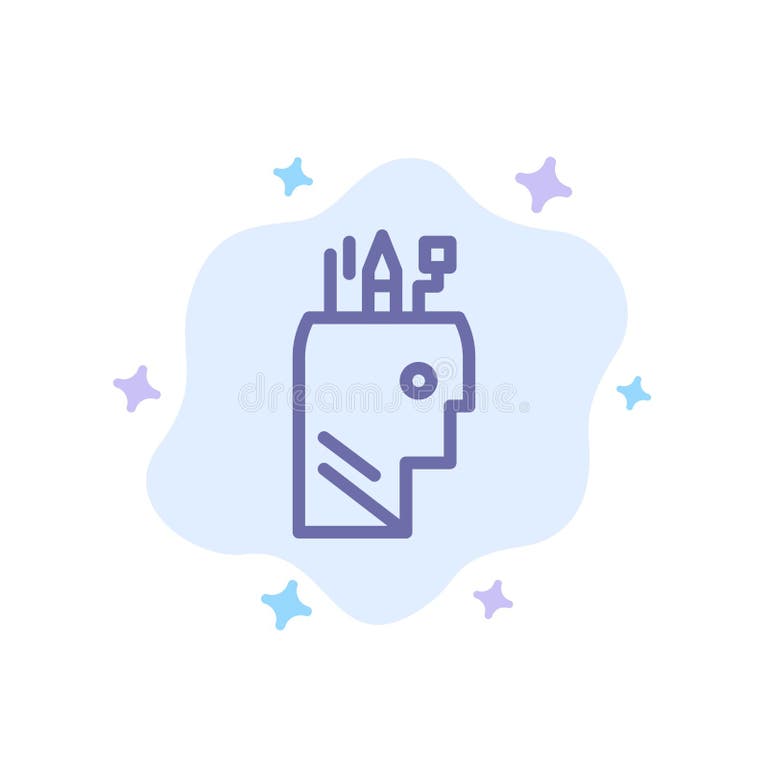 Education, Pen, Head, School Blue Icon on Abstract Cloud Background ...